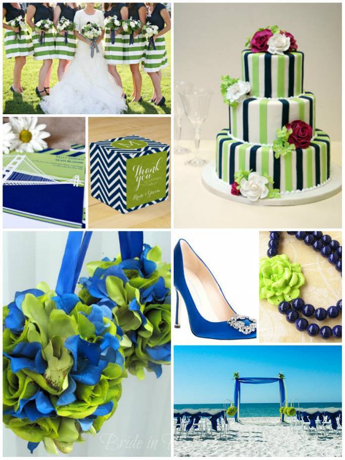 Color Board: Lime Green and Navy Blue - BeachBride.com